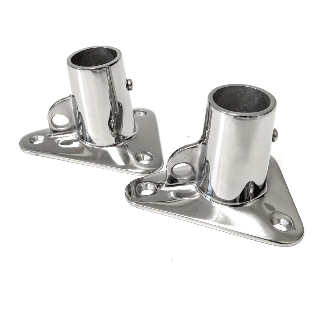 Stainless Steel 90 Degree Stanchion Socket Base With Eye Pad – Marine Scene