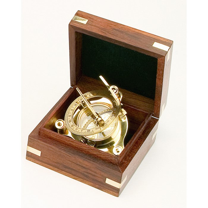 Nauticalia Nautical Portable Brass Sundial – Marine Scene